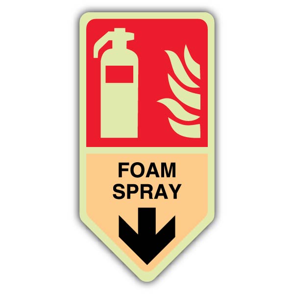 Photoluminescent Foam Spray Fire Extinguisher With Flame Sign ...