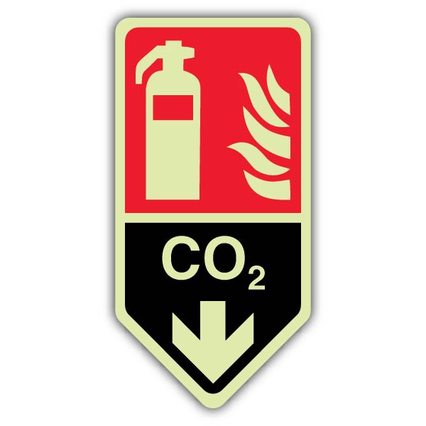 Photoluminescent CO2 Fire Extinguisher - Shaped Sign | YourGlowSign