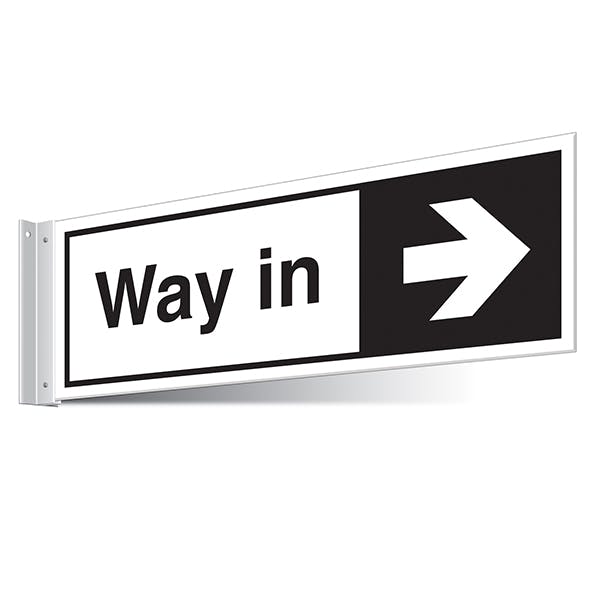 Way In Right/Left Corridor Sign
