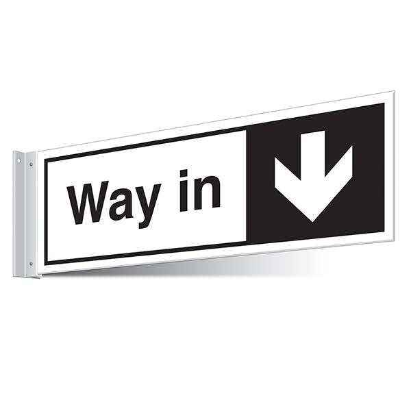 Way In Arrow Down Corridor Sign | Corridor Signs | SafetySigns4Less