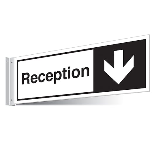 Reception Arrow Down Corridor Sign | Corridor Signs | SafetySigns4Less