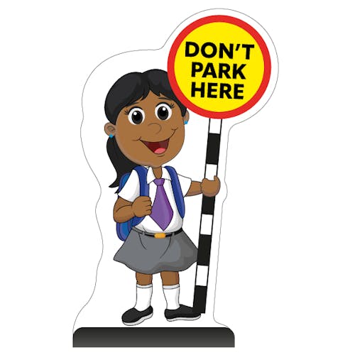 School Kid Cut Out Pavement Sign - Ruby - Don't Park Here | FirstAid4Less