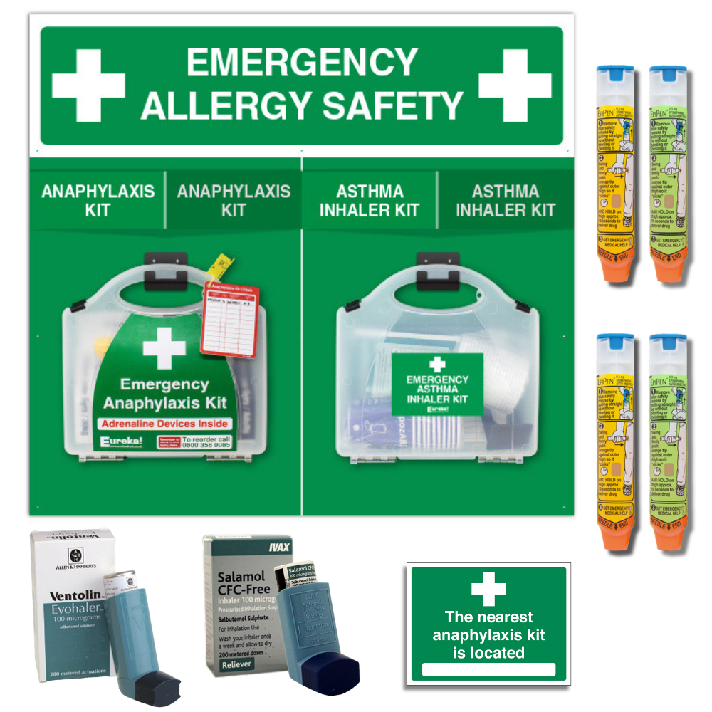 Emergency Allergy Safety Station | EpiPen & Inhaler Kit