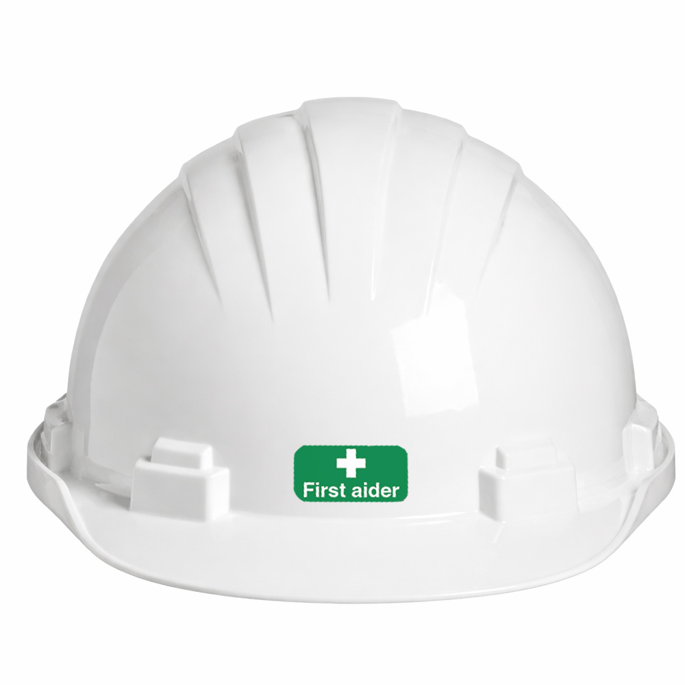 First Aider Hard Hat Stickers | SafetySigns4Less