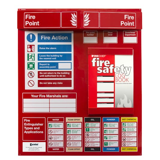 Fire Point Board - Log Book & 5 Point Fire Action Notice | Eureka Direct