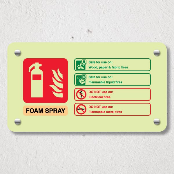 Photoluminescent Foam Spray Fire Extinguisher - Landscape - Acrylic ...