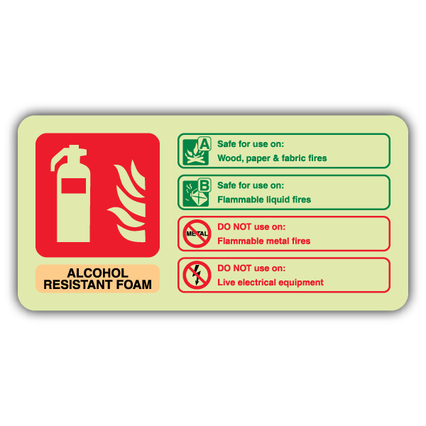 Photoluminescent Alcohol Resistant Foam Fire Extinguisher- Landscape ...