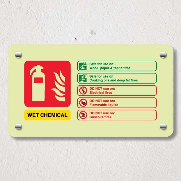 Photoluminescent Wet Chemical Fire Extinguisher - Landscape - Acrylic ...