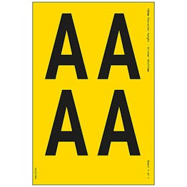 Yellow Self Adhesive A Labels | Warehouse Numbers & Letters Kits