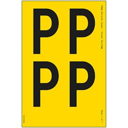 Yellow Self Adhesive P Labels | Warehouse Numbers & Letters