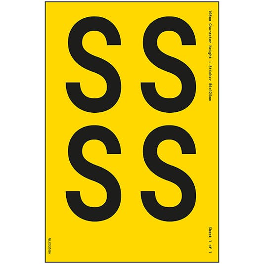 Yellow Self Adhesive S Labels | Warehouse Numbers & Letters