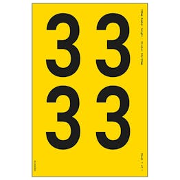 Yellow Self Adhesive 3 Labels | Warehouse Numbers & Letters