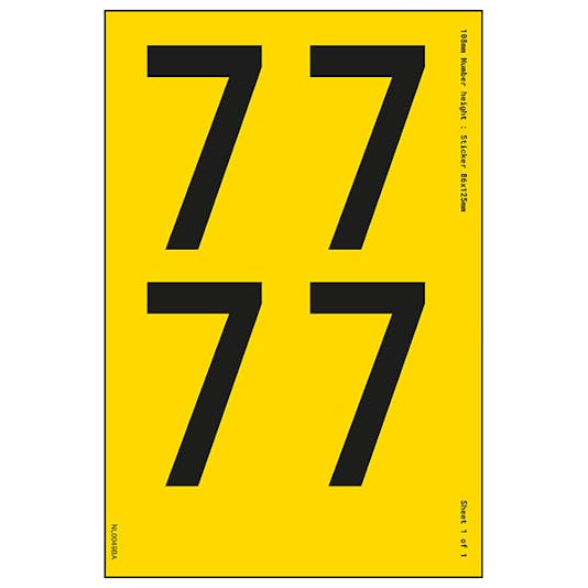 Yellow Self Adhesive 7 Labels | Warehouse Numbers & Letters