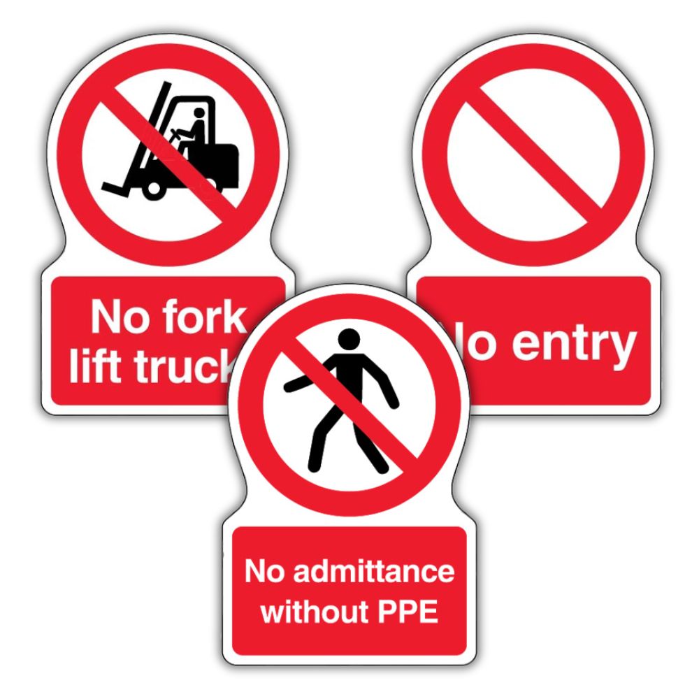 Prohibition Shaped Signs | SafetySigns4Less