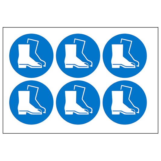 Safety Boots Symbols | Circular Safety Labels | Safety Signs 4 Less