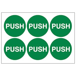 Push Symbols | Circular Safety Labels | Safety Signs 4 Less