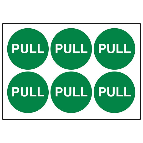 Pull Symbols | Circular Safety Labels | Safety Signs 4 Less