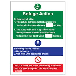 Refuge Action - Portrait | Safety Signs 4 Less