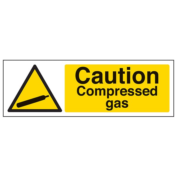 Caution Compressed Gas - Landscape | Safety Signs 4 Less