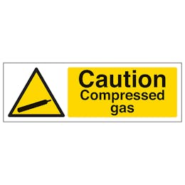 Caution Compressed Gas - Landscape | Safety Signs 4 Less