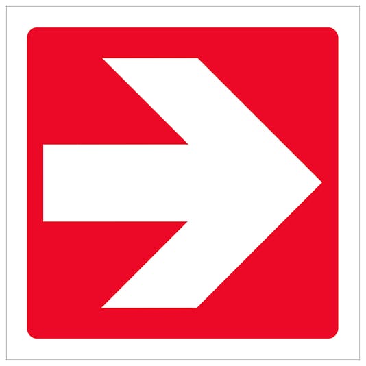 Red Straight Arrow - Square | Safety Signs 4 Less