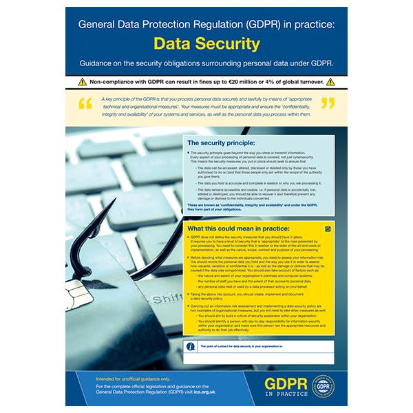 GDPR In Practice Poster - Data Security | Safety Posters | GDPR Posters ...
