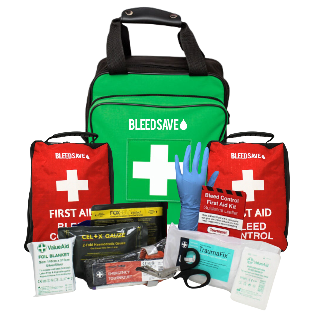 BleedSave Trauma Kit Rucksack with 2 x Comprehensive Bleed Control Kits ...