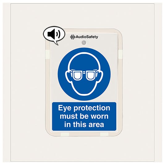 Eye Protection Must Be Worn - Talking Safety Sign | Talking Safety Signs