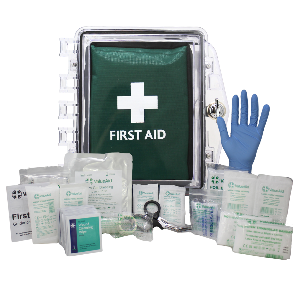Clear Cabinet with BS8599-1 Small First Aid Kit | Wall-Mounted ...
