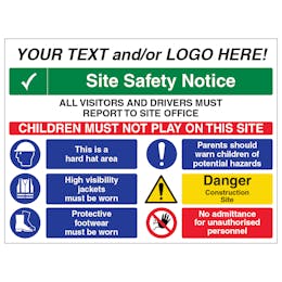 Multi Hazard Site Safety All Visitors To Site Office - Custom